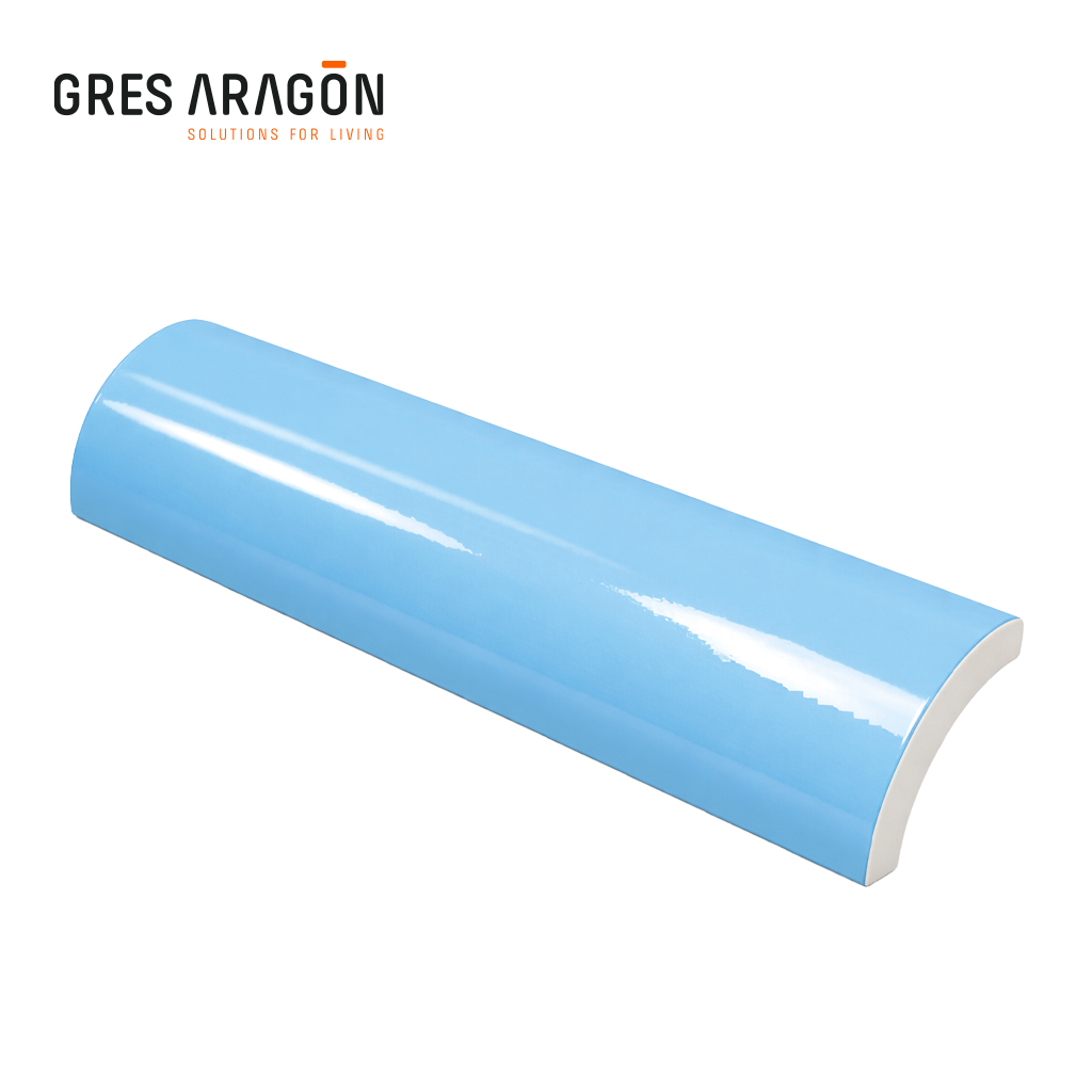Pieza Redondeada para Borde Azul Claro – Gres de Aragón | GPA